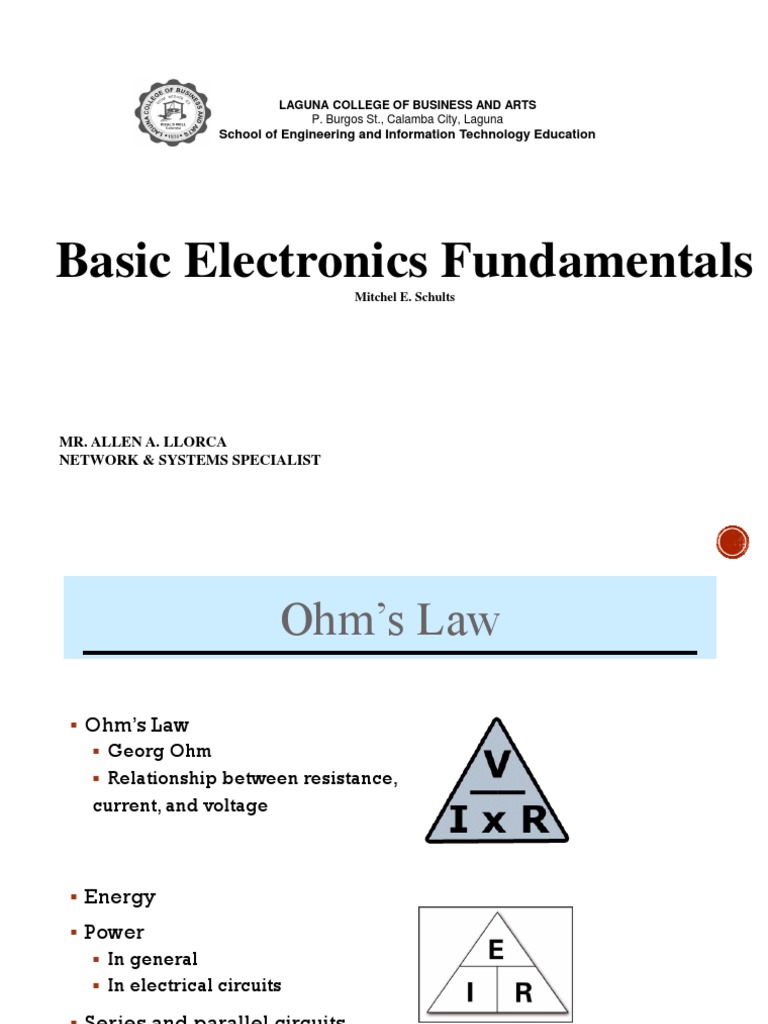 Basic Electronics Fundamentals: School of Engineering and Information ...