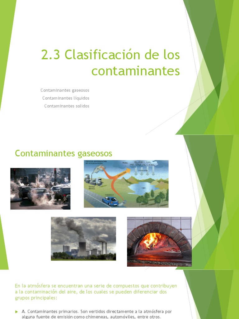 2 3 Clasificación De Los Contaminantes Tratamiento De Aguas