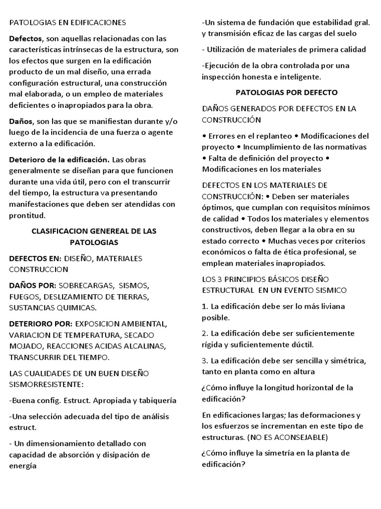 Patologias en Edificaciones | PDF | Hormigón | Naturaleza