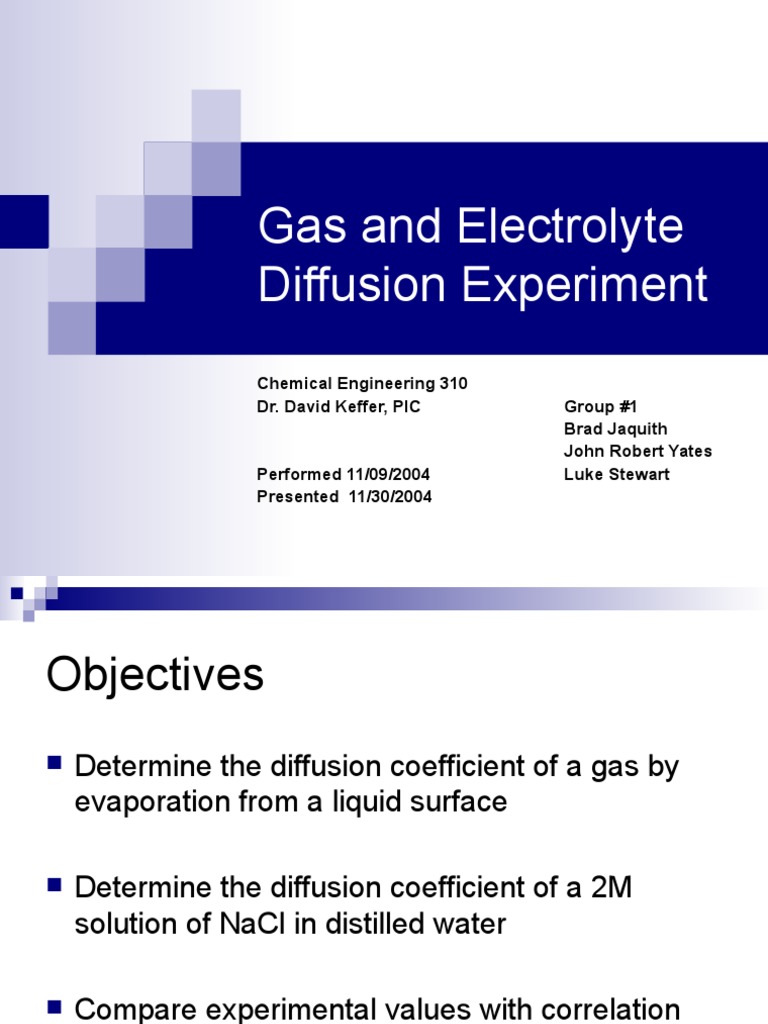 Gas and Electrolyte Diffusion Presentation | PDF | Diffusion | Energy ...