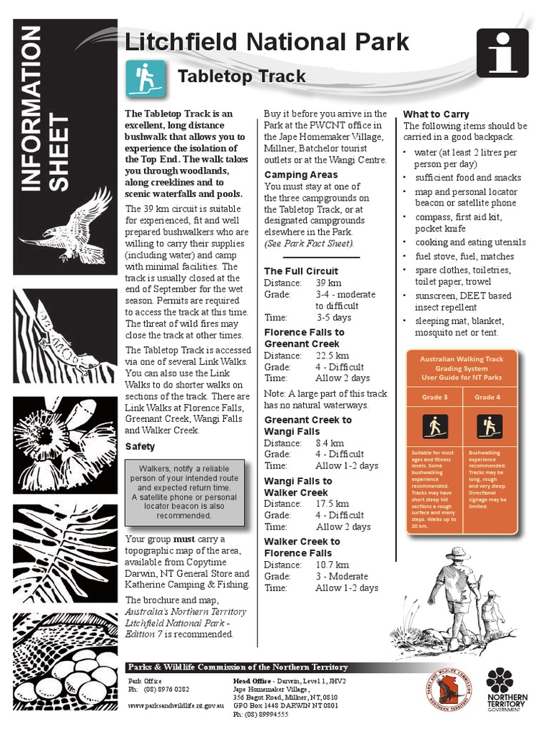 Litchfield National Park Tabletop Track Information Sheet | PDF