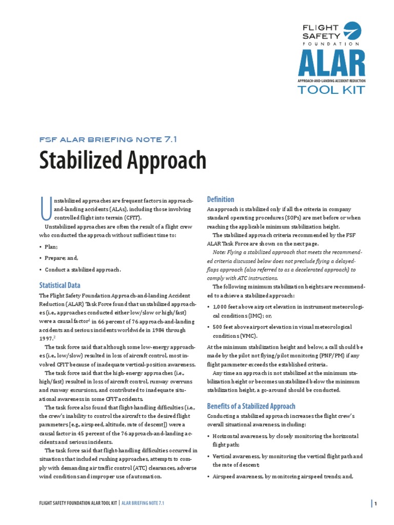 Stabilized Approach: Tool Kit | PDF | Aviation Safety | Flight