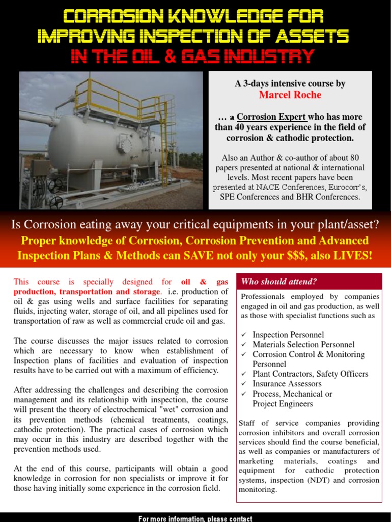 A Comprehensive 3-Day Course on Corrosion Prevention and Management for ...