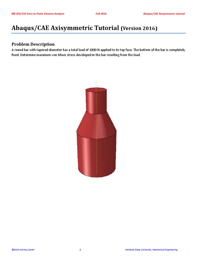 Abaqus/CAE Axisymmetric Tutorial (Version 2016) | PDF | Finite Element Method | Mechanical ...