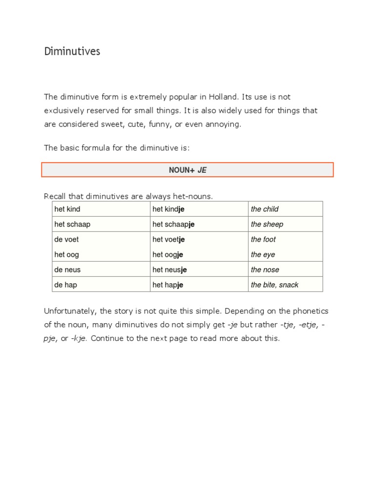 Diminutives | Download Free PDF | Stress (Linguistics) | Philology