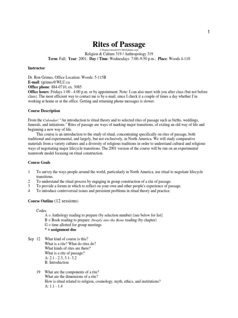 Rites of Passage | PDF | Funeral | Rituals