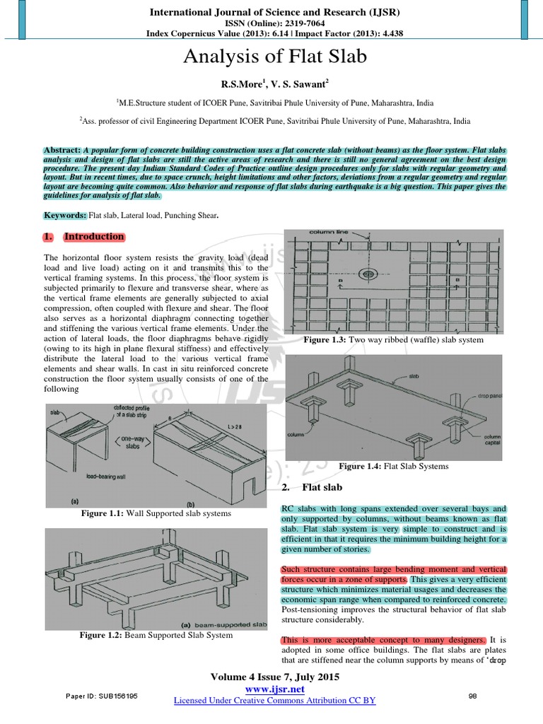 Analysis of Flat Slab - Complete | PDF | Beam (Structure) | Column