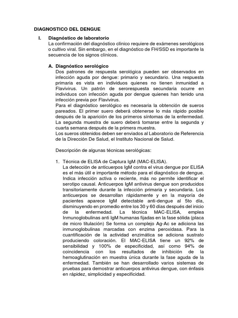 Diagnostico Del Dengue | PDF | Virus | Anticuerpo