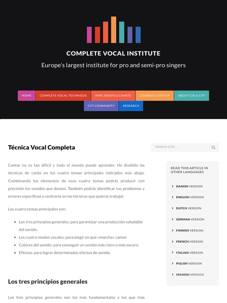 Técnica Vocal Completa - Complete Vocal Institute | PDF | Vocal | Sonido