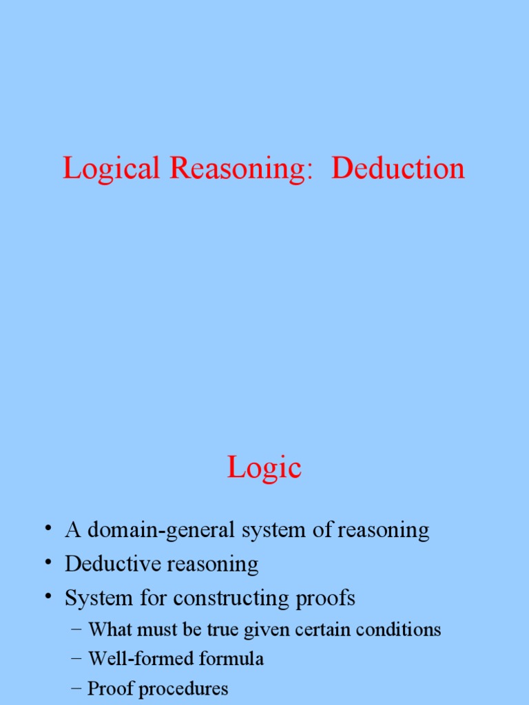 Logical Reasoning: Deduction | PDF | Argument | Deductive Reasoning