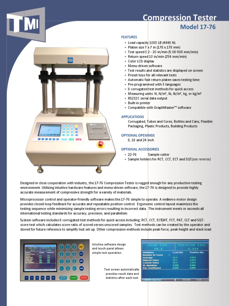 Compression Tester: Model 17-76 | PDF | Accuracy And Precision ...