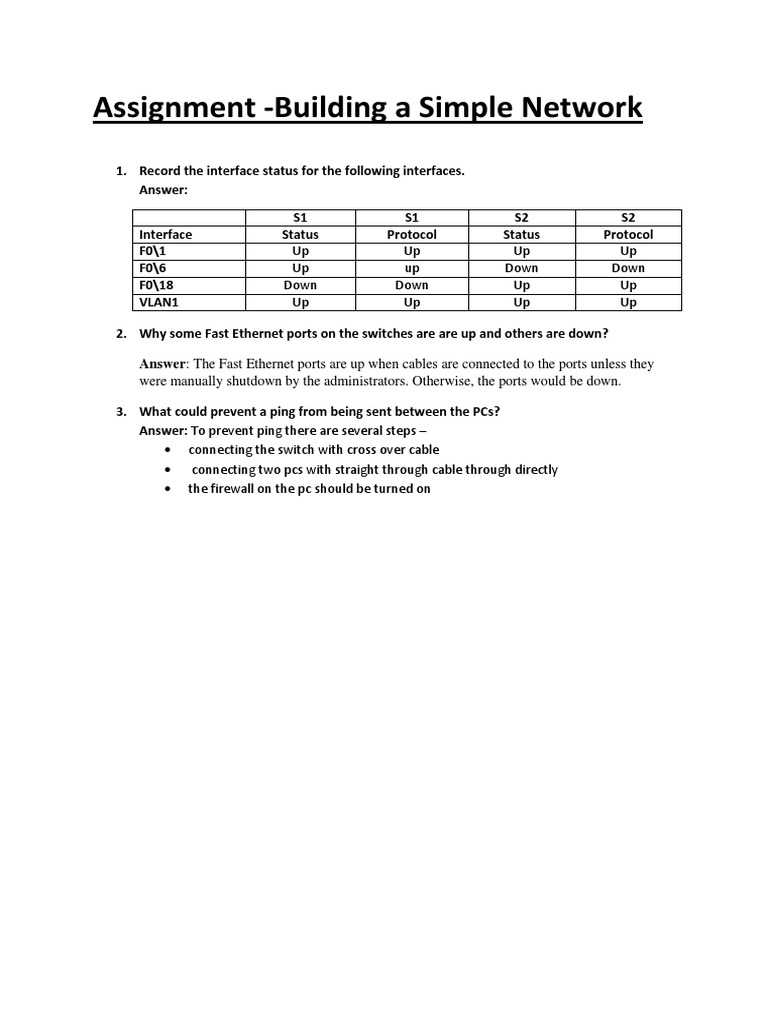 Building A Simple Network Assignement | PDF