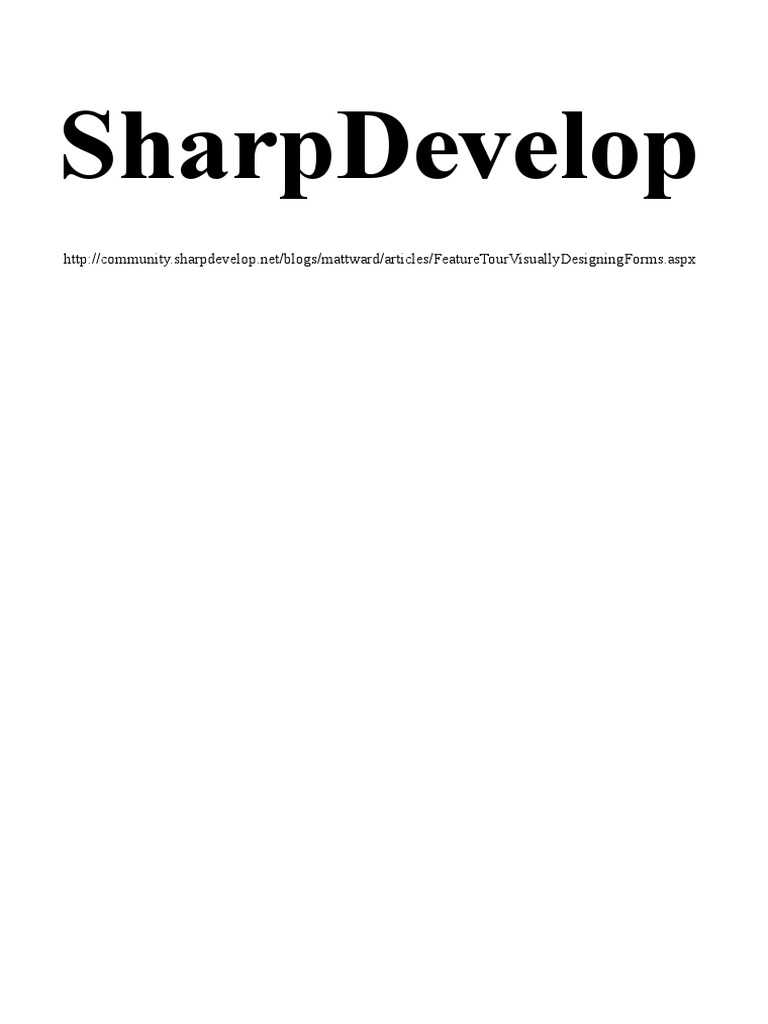 Sharpdevelop Reference Manual Pdf Xml Schema Method Computer 0632