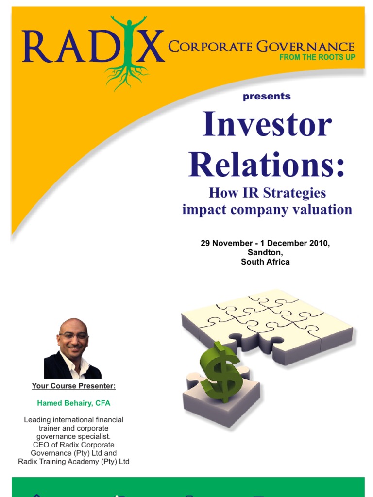 Investor Relations - Valuation and Strategies | PDF | Cost Of Capital ...