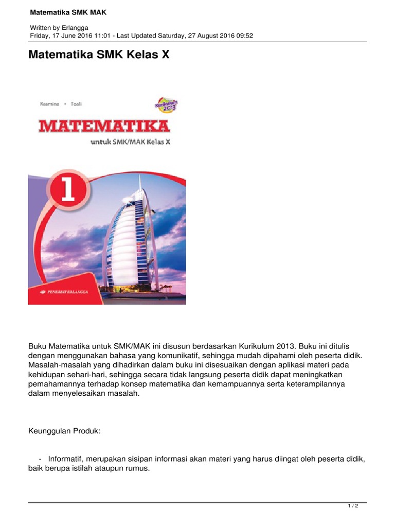 Matematika SMK Mak PDF | PDF | Karier & Perkembangan