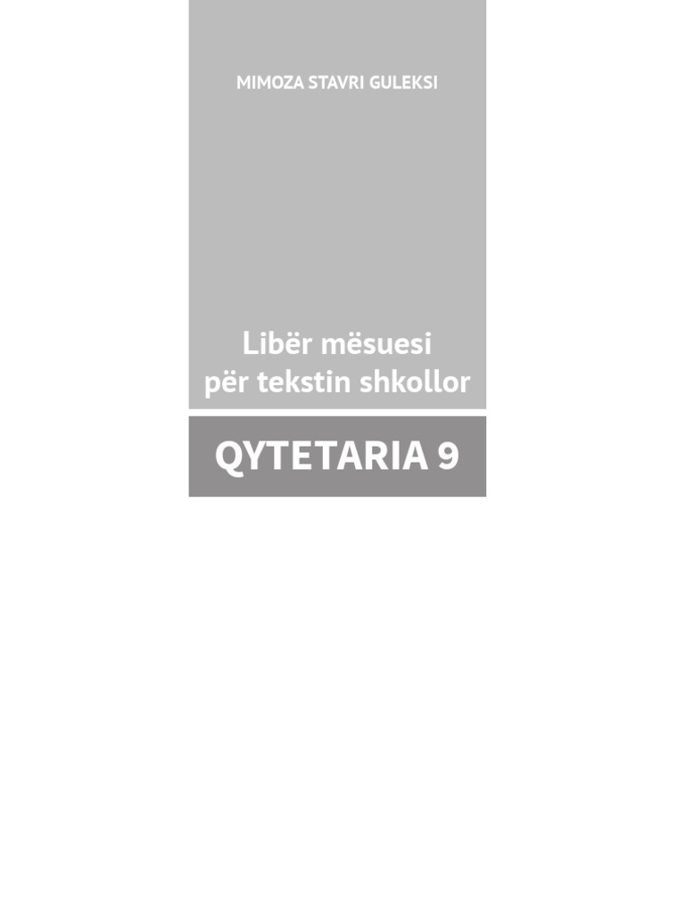 Libri Mesuesit Qytetaria 9 | PDF