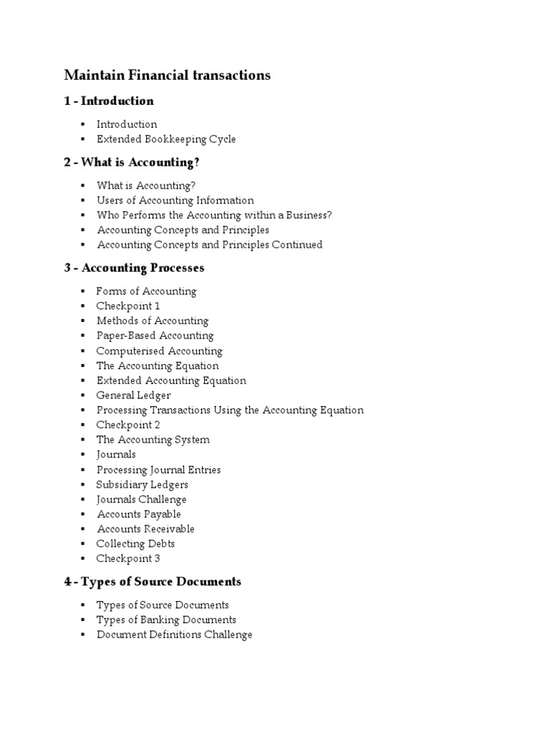 Maintain Financial Transactions | PDF
