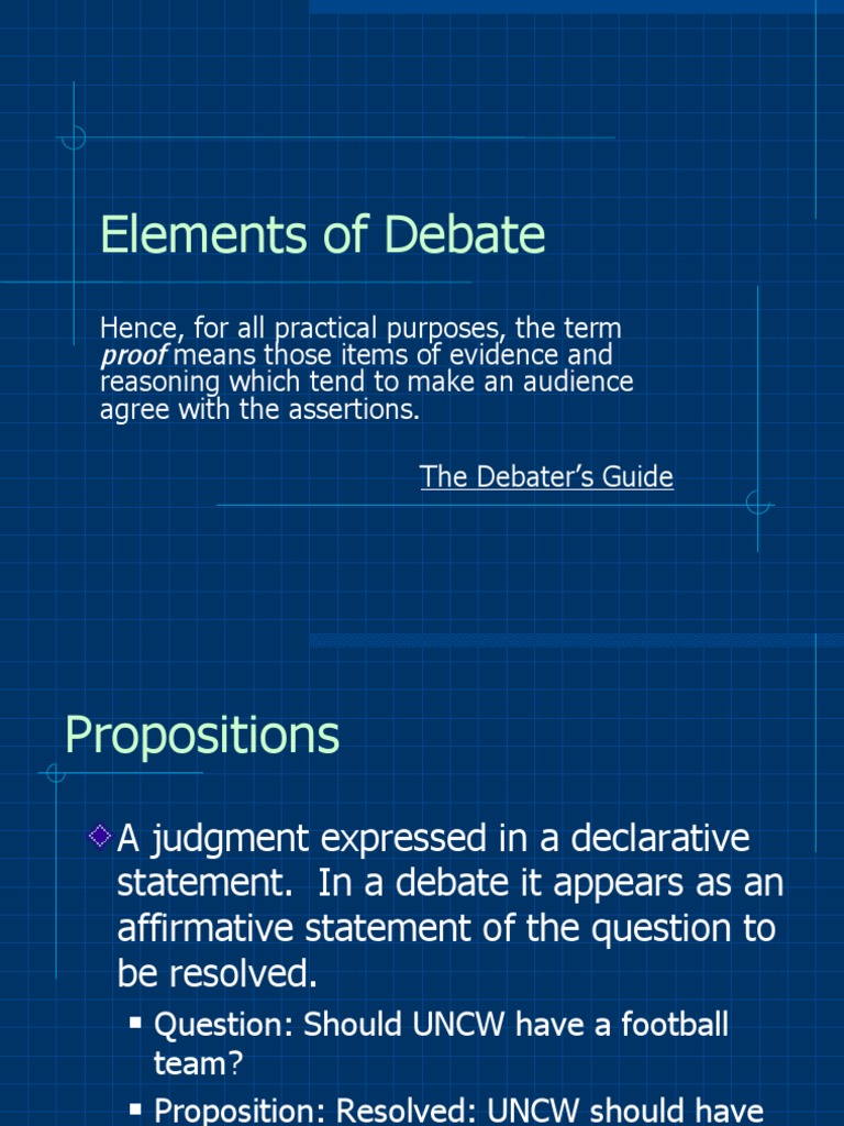 6 Elements of Debate | Download Free PDF | Proposition | Argument