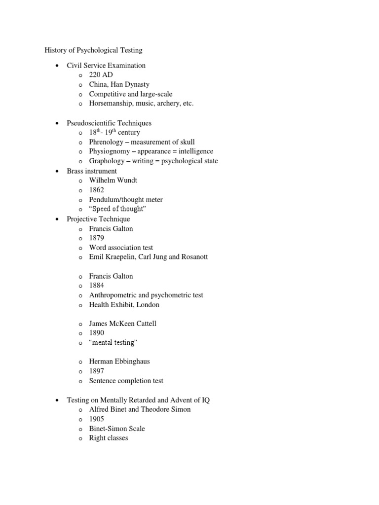 History of Psychological Testing Q1 | PDF | Intelligence Quotient ...