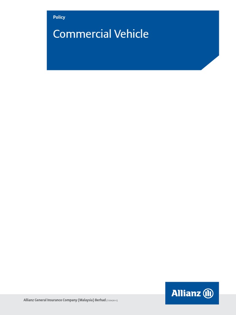 POL Commercial Vehicle | PDF | Indemnity | Insurance