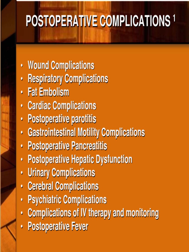 Overview of Postoperative Complications | PDF | Chronic Obstructive ...