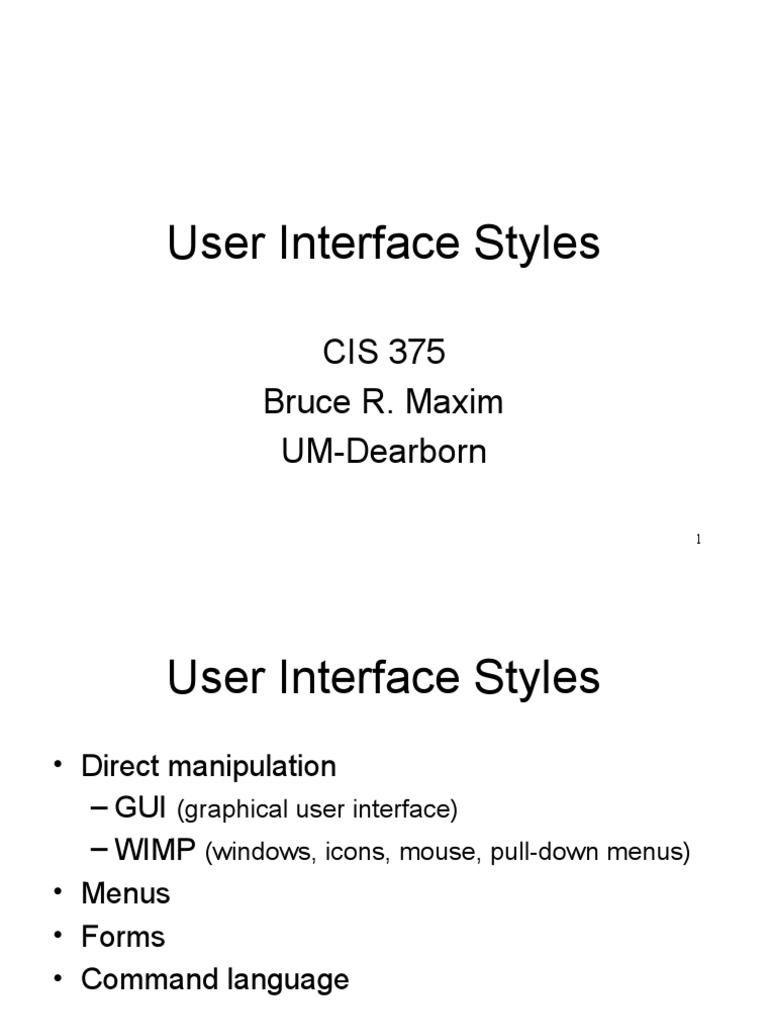 User Interface Styles | PDF | Icon (Computing) | Graphical User Interfaces