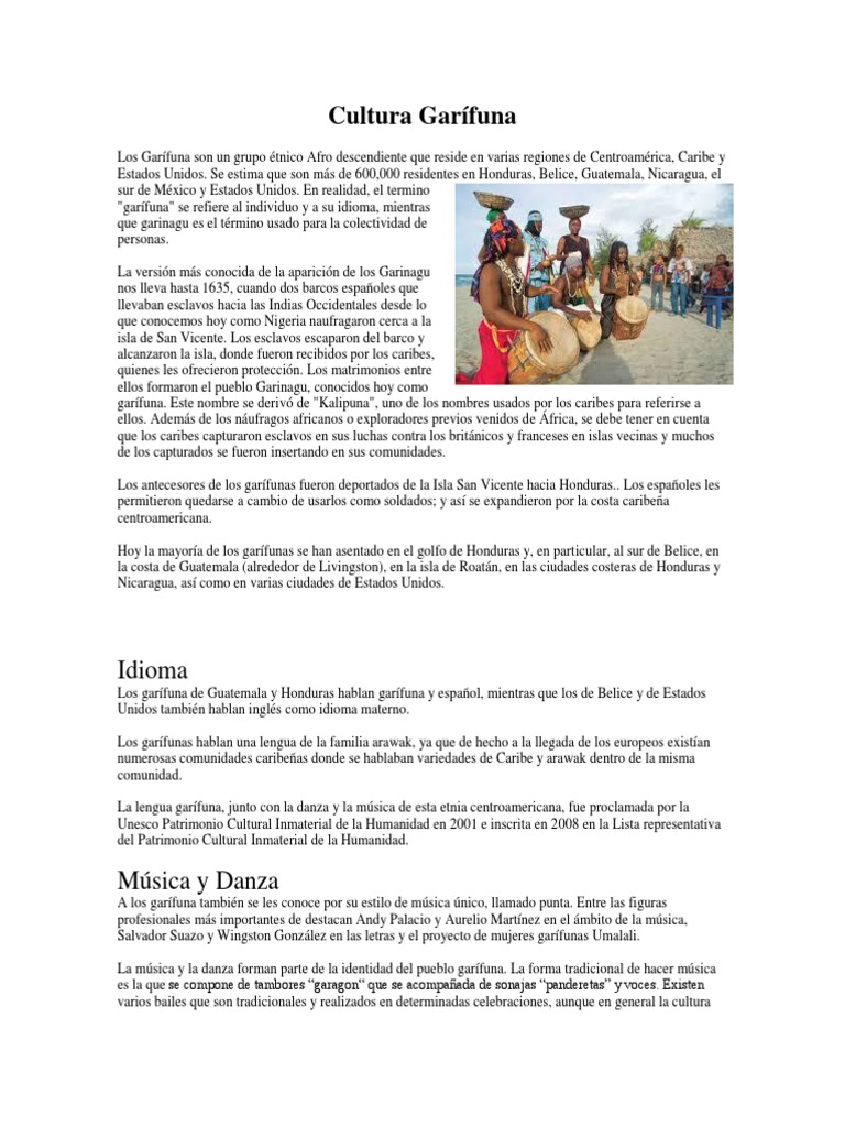 Cultura Garífuna | PDF | Alimentos