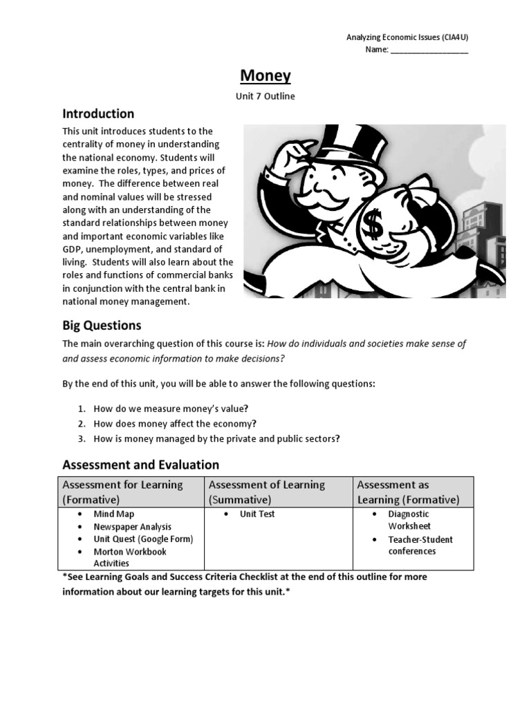 Unit 7 - Money | PDF | Monetary Policy | Money