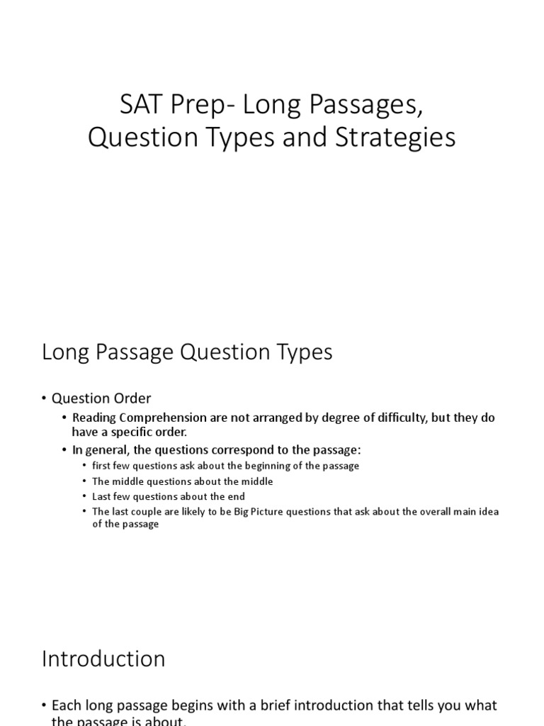 Long Passages | PDF | Reading Comprehension | Reading (Process)
