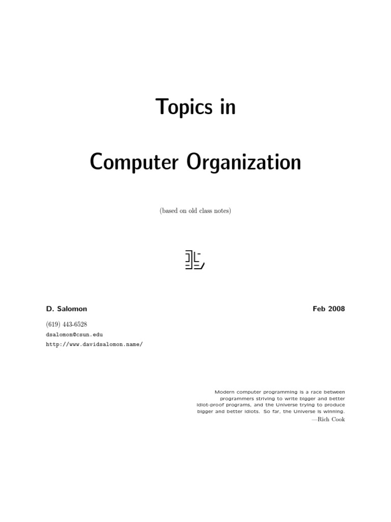 Overview of Computer Organization | PDF