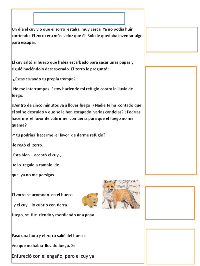 Fabula Del Zorro y El Cuy