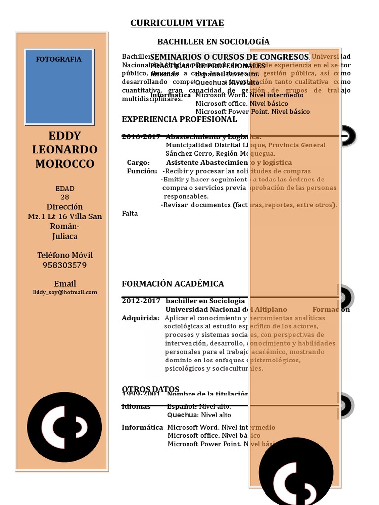 Curriculum Vitae Sociologia | PDF | Science | Plan de estudios