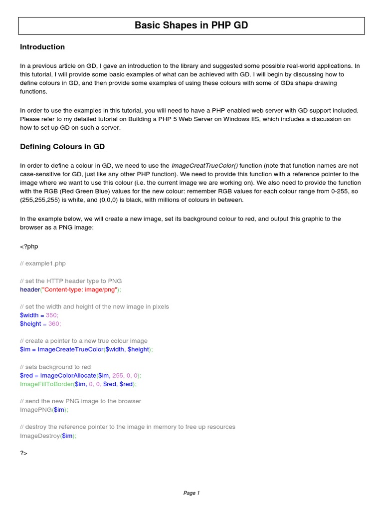 Basic Shapes in PHP GD | PDF | Php | Hypertext Transfer Protocol