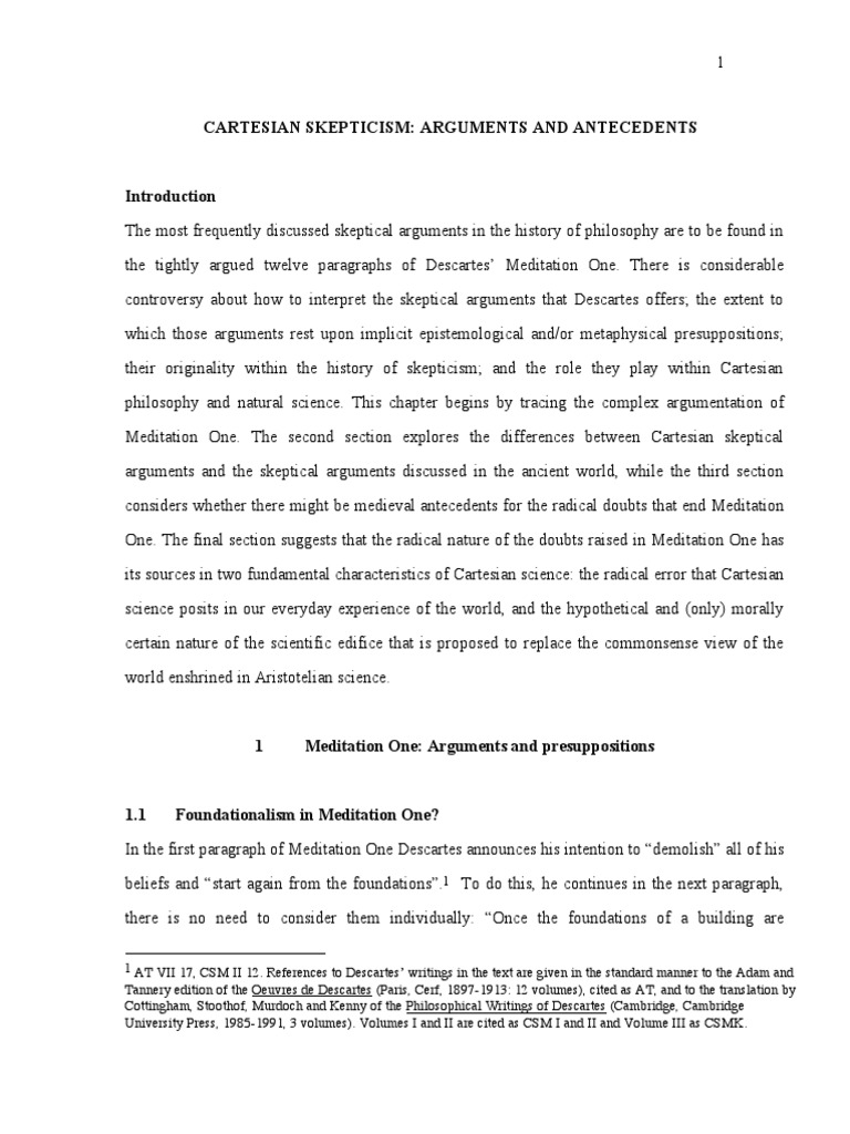 Skepticism Handbook | PDF | Skepticism | René Descartes
