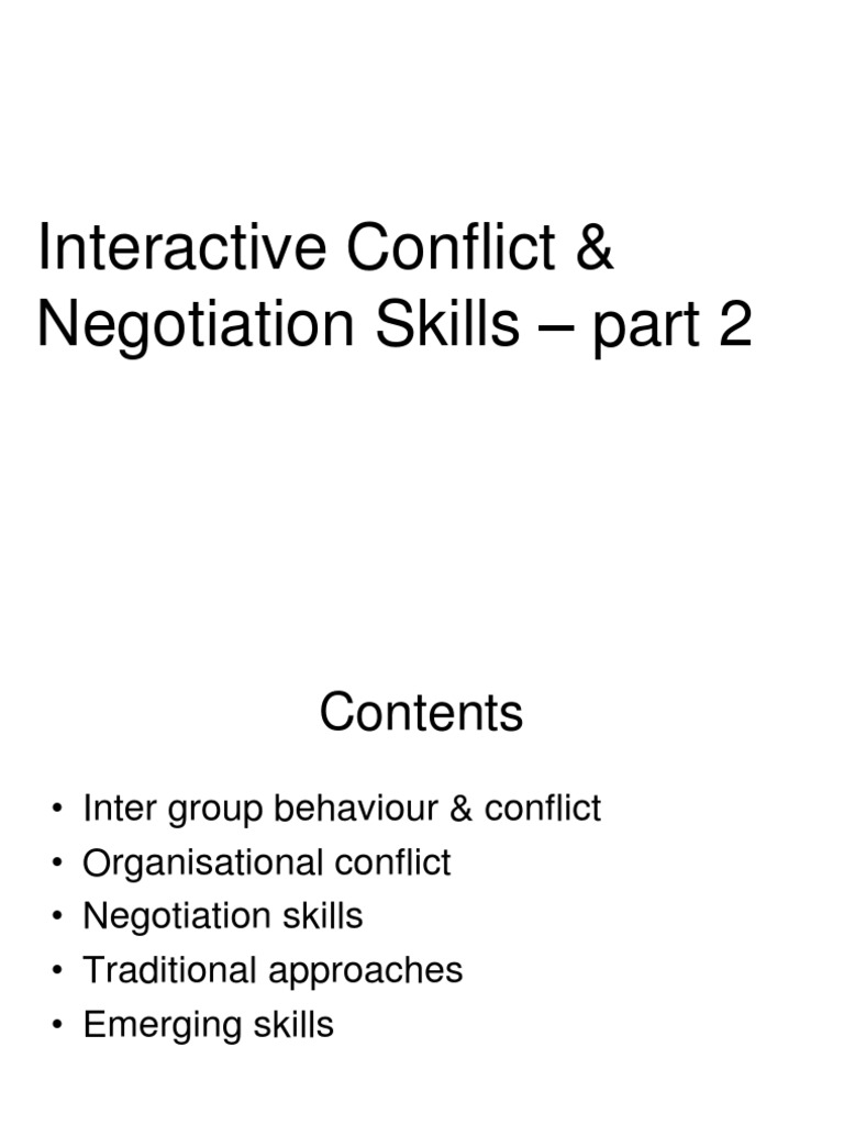 Conflict & Negotiation Skills-2 | Download Free PDF | Conflict (Process ...