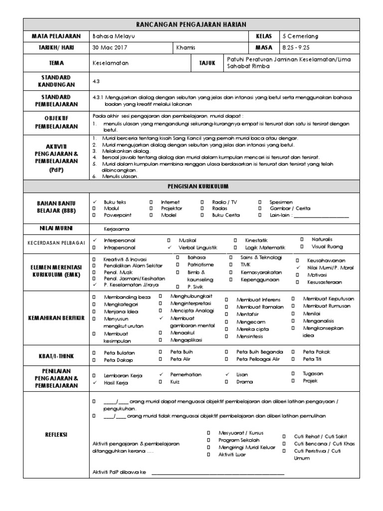 RPH BM Minggu 12 (30 Mac Khamis) | PDF