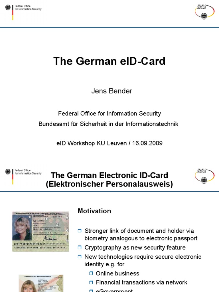 The German eID-Card by Jens Bender | PDF | Authentication | Public Key Cryptography