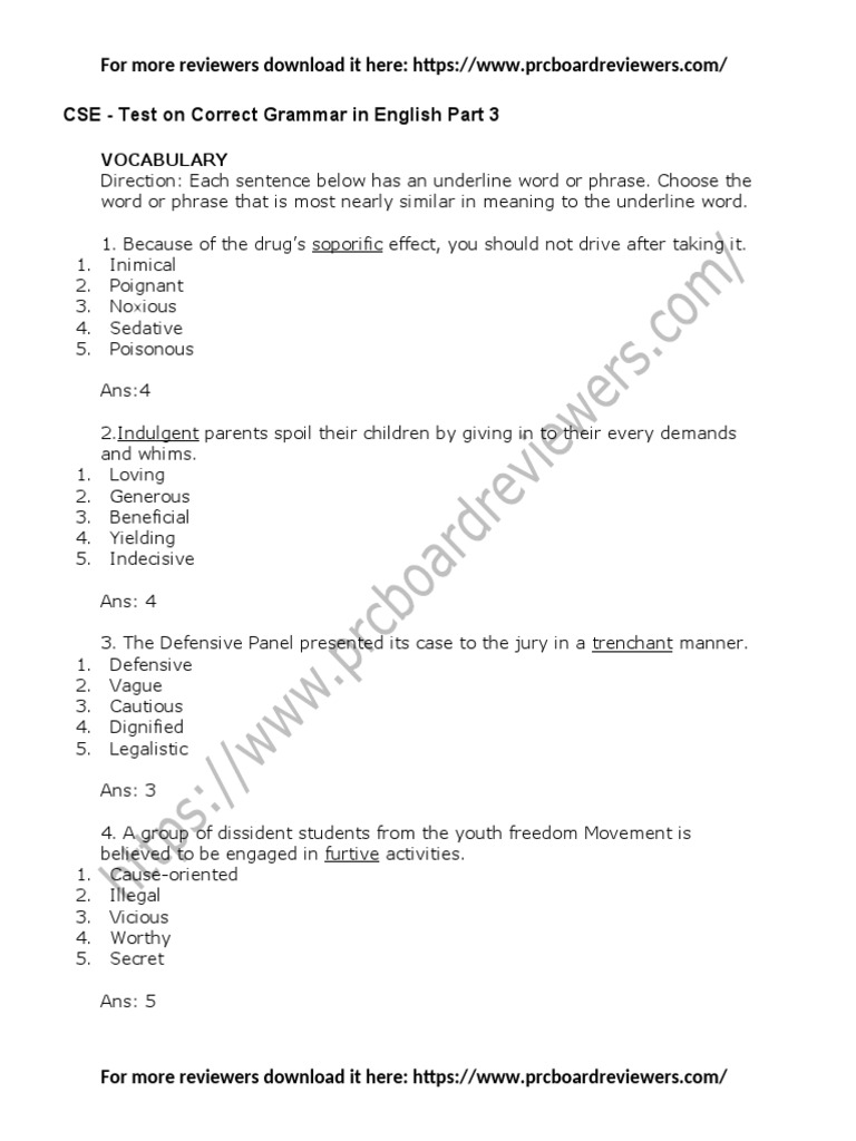 English Vocabulary Test Prep | PDF | Language Arts & Discipline | Wellness