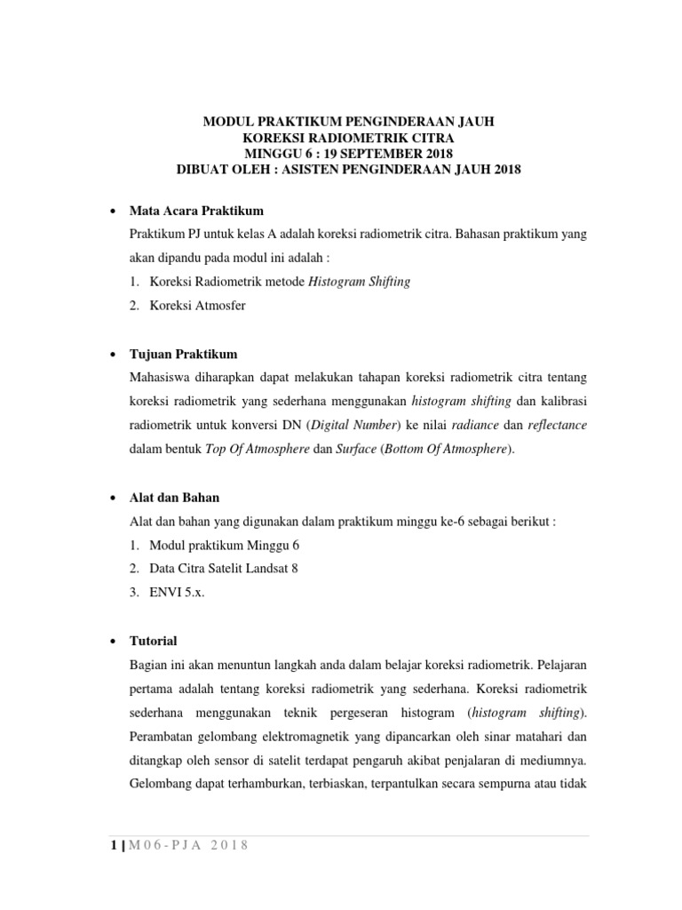 Tutorial Koreksi Radiometrik Citra | PDF | Komputer