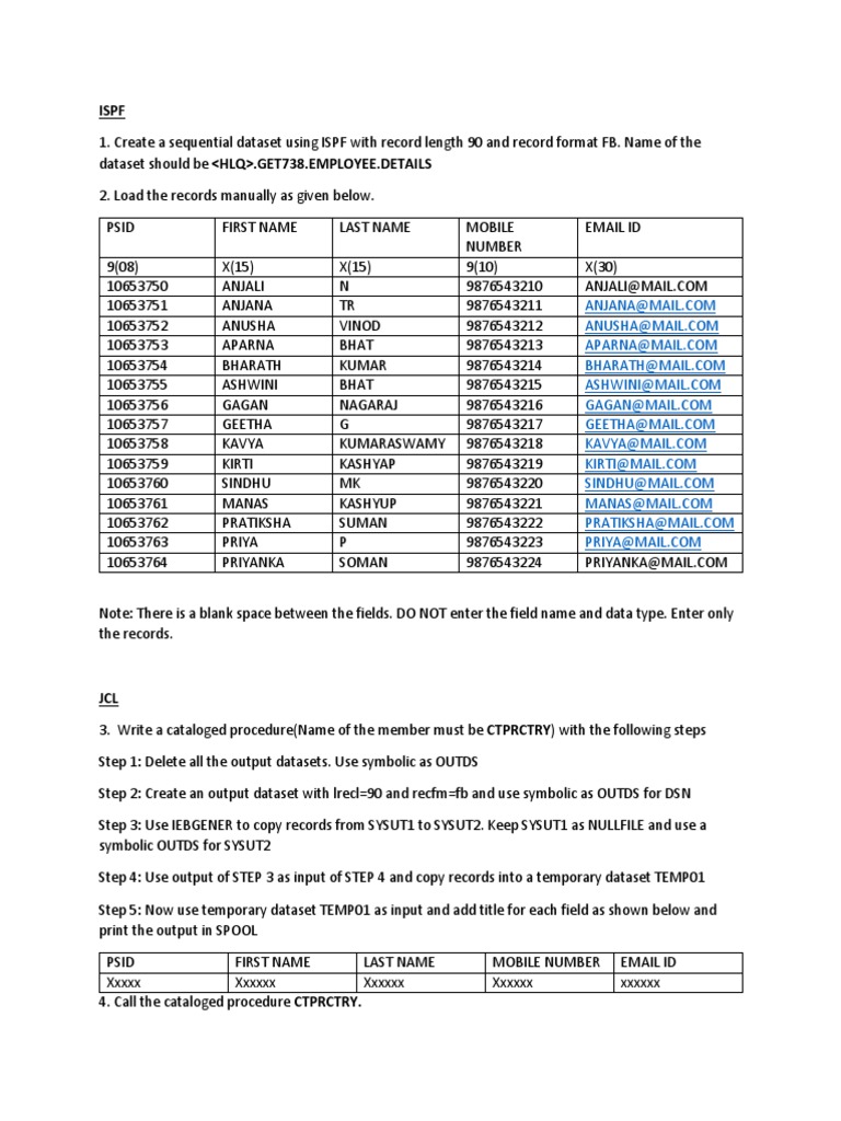 JCL for Employee Dataset Processing | PDF | Computer Programming ...
