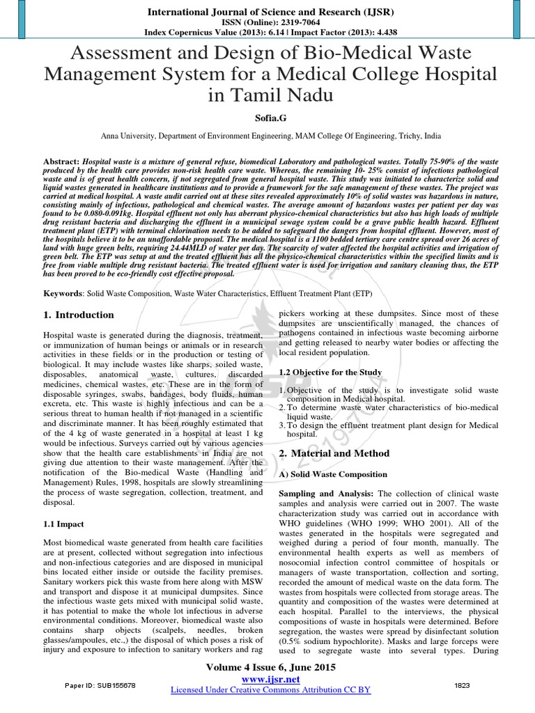 Hospital ETP Design for Waste Management | PDF | Sewage Treatment ...