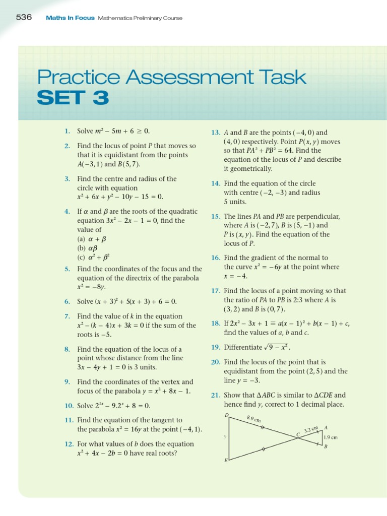 Practice Assessment Task Set 3 PDF | PDF | Tangent | Equations