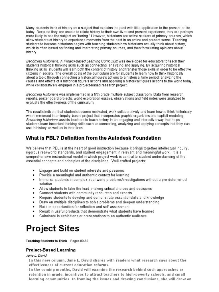 PBL 2 | PDF | Project Based Learning | Inquiry Based Learning