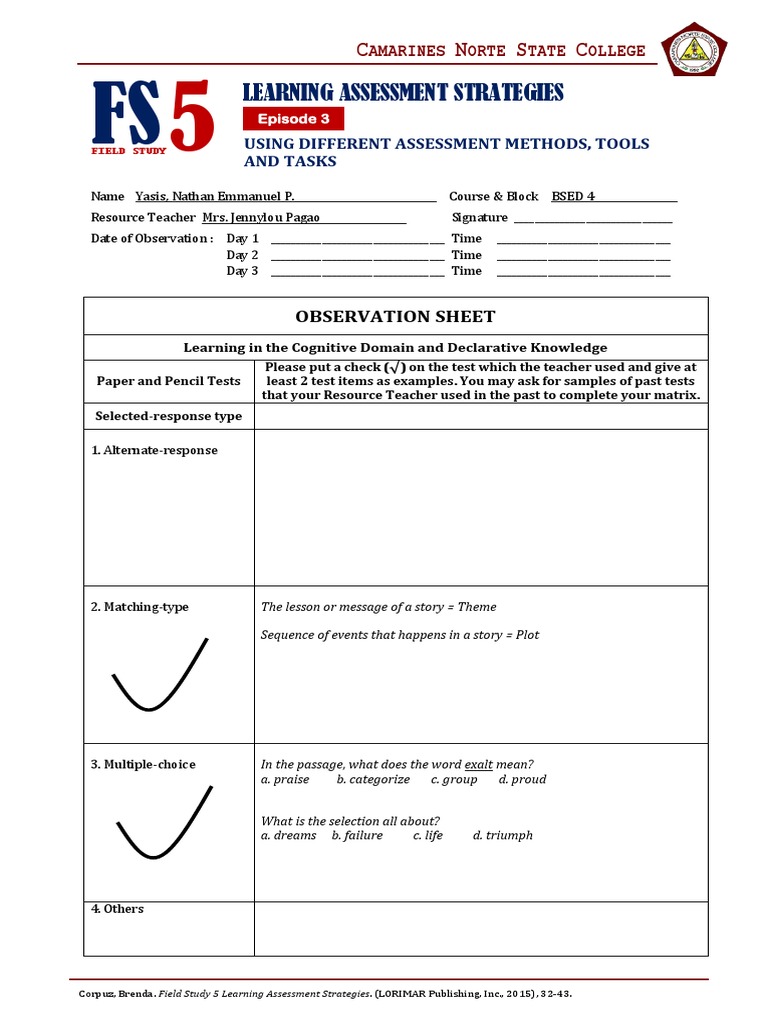 FS 5 Episode 3 | Download Free PDF | Multiple Choice | Learning