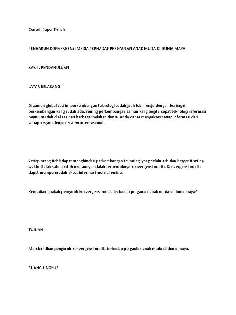 Contoh Paper Kuliah | PDF