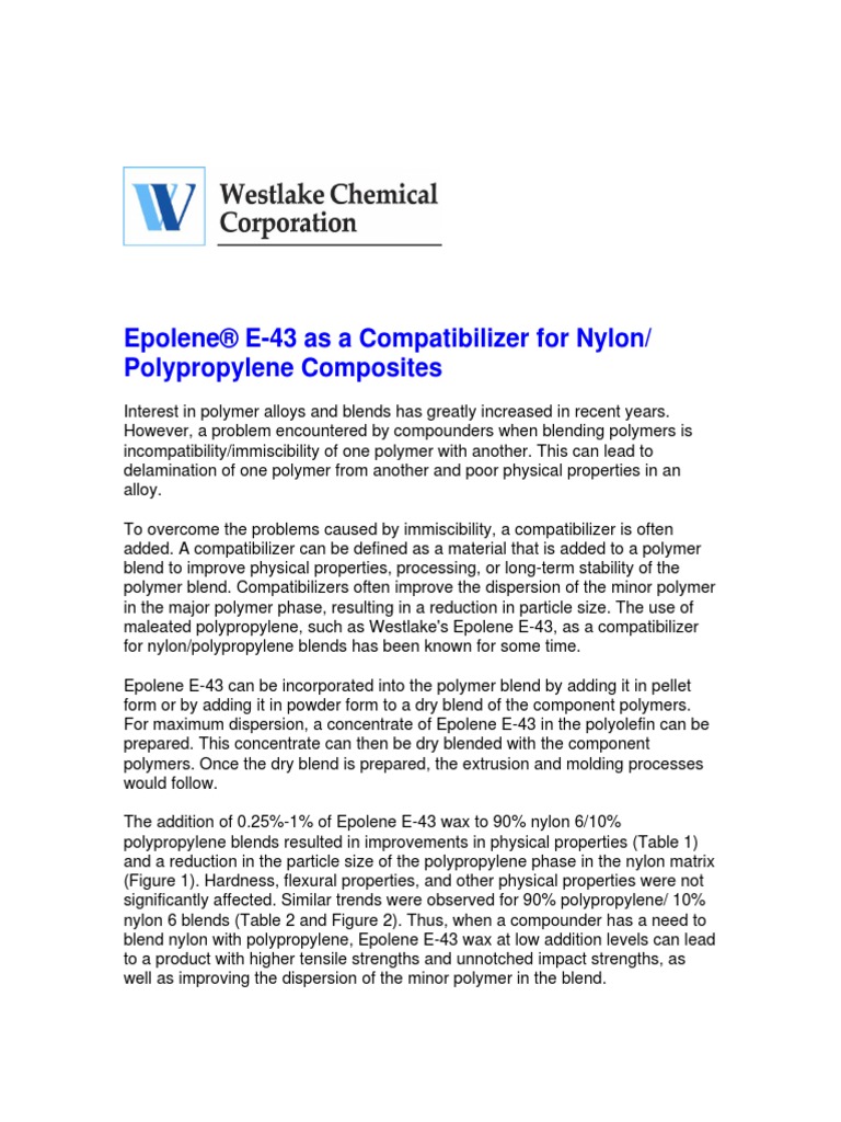 Epolene E-43 As Coupler | PDF