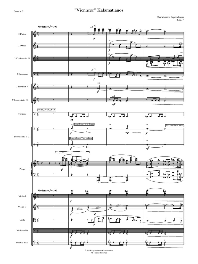 "Viennese" Kalamatianos: Moderato | PDF | Compositions | Symphony ...