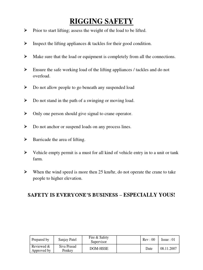Guidelines for Safe Rigging and Lifting Operations: Prioritizing Safety ...