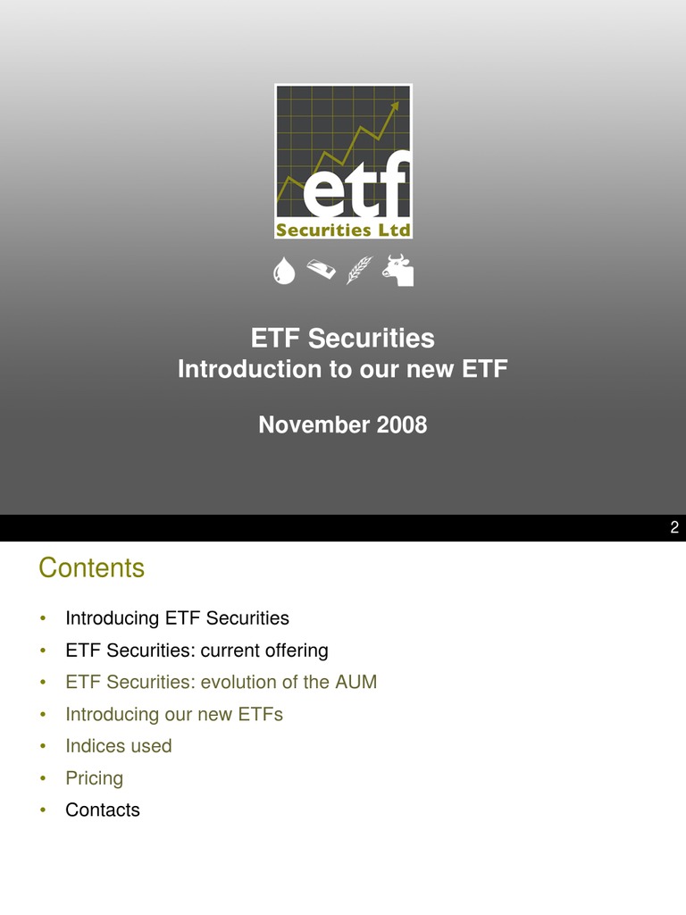 ETF Securities: New ETF Launch | PDF | Exchange Traded Fund | Commodity ...