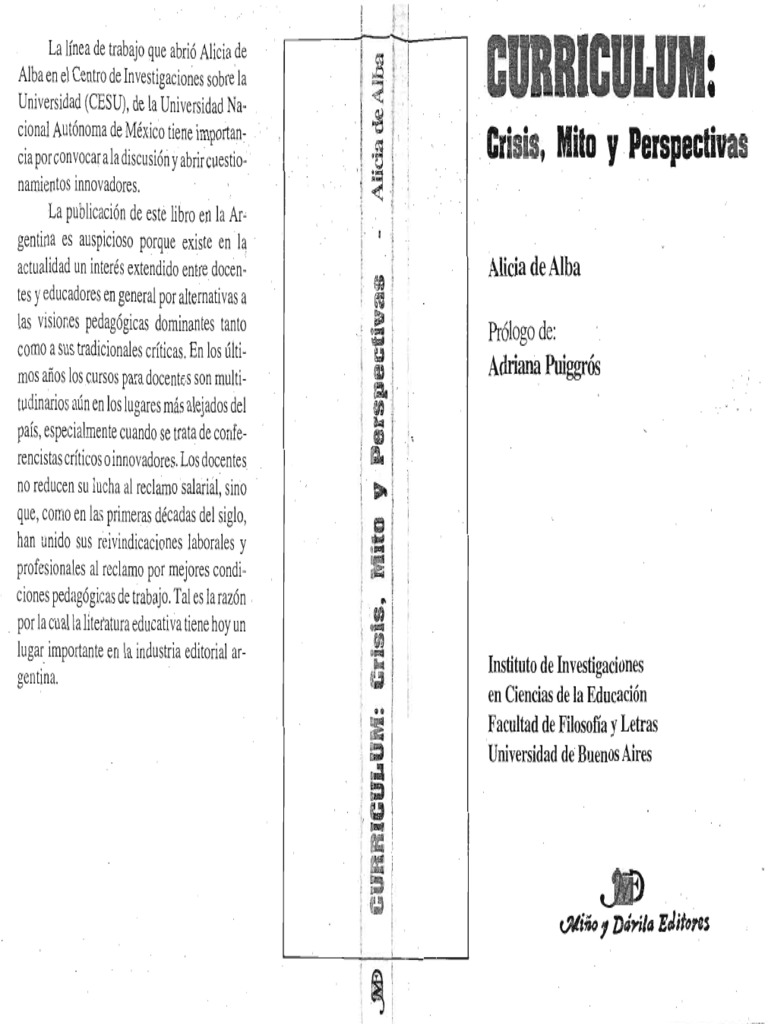 Alicia de Alba - Curriculum. crisis, mito y perspectivas.pdf | Plan de estudios | Sociedad